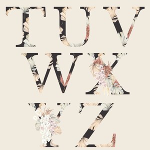 Watercolor Floral Alphabet Collection Clipart, 38 PNG Floral Alphabet ...