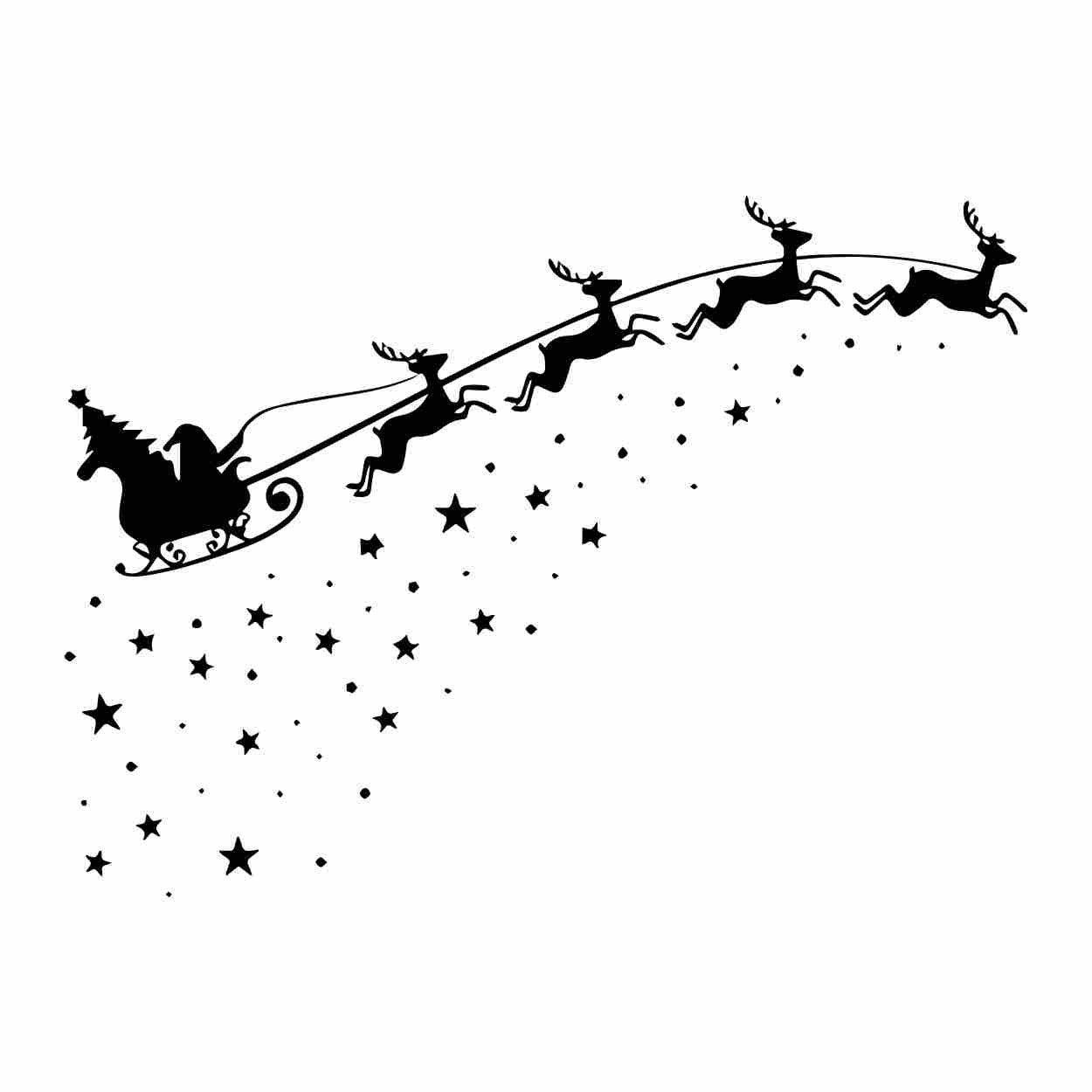 Santa’s Sleigh SVG, Reindeer SVG, Christmas Svg, Winter Svg, Snowflakes ...