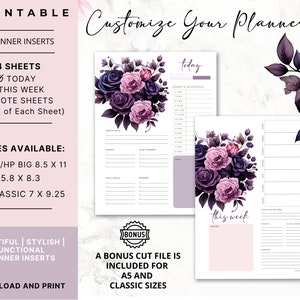 Printable Planner Inserts | Beautiful Planner Inserts | Daily and ...