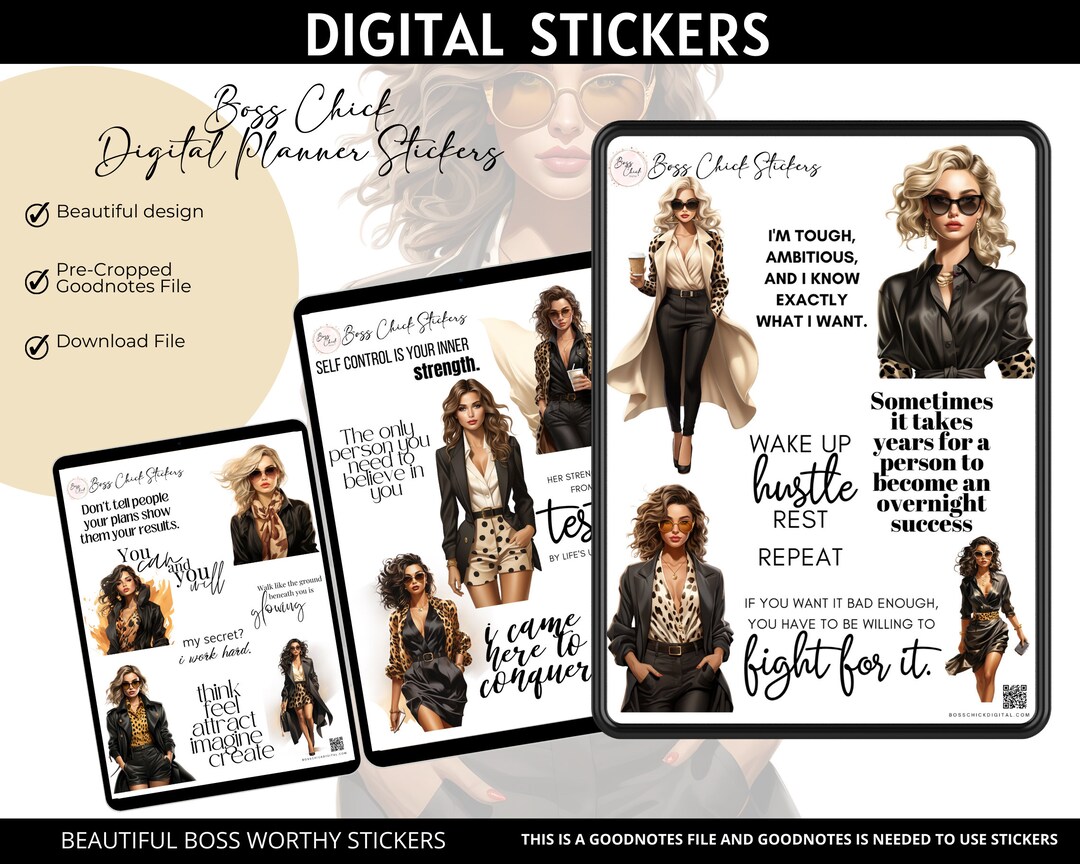Digital Planner Stickers Girl Boss Digital Stickers for Digital ...