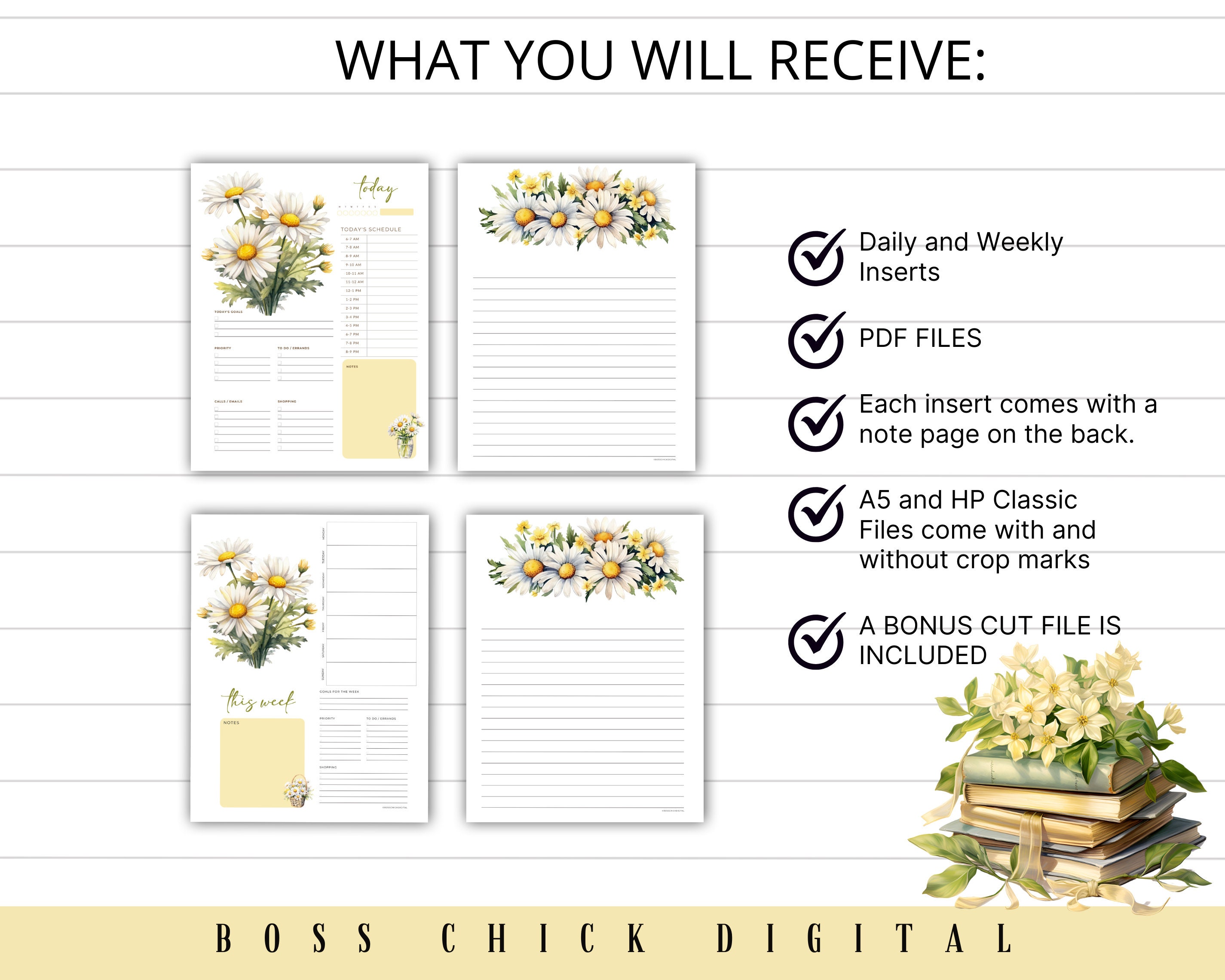 Printable Planner Inserts | Beautiful Planner Inserts | Daily and ...