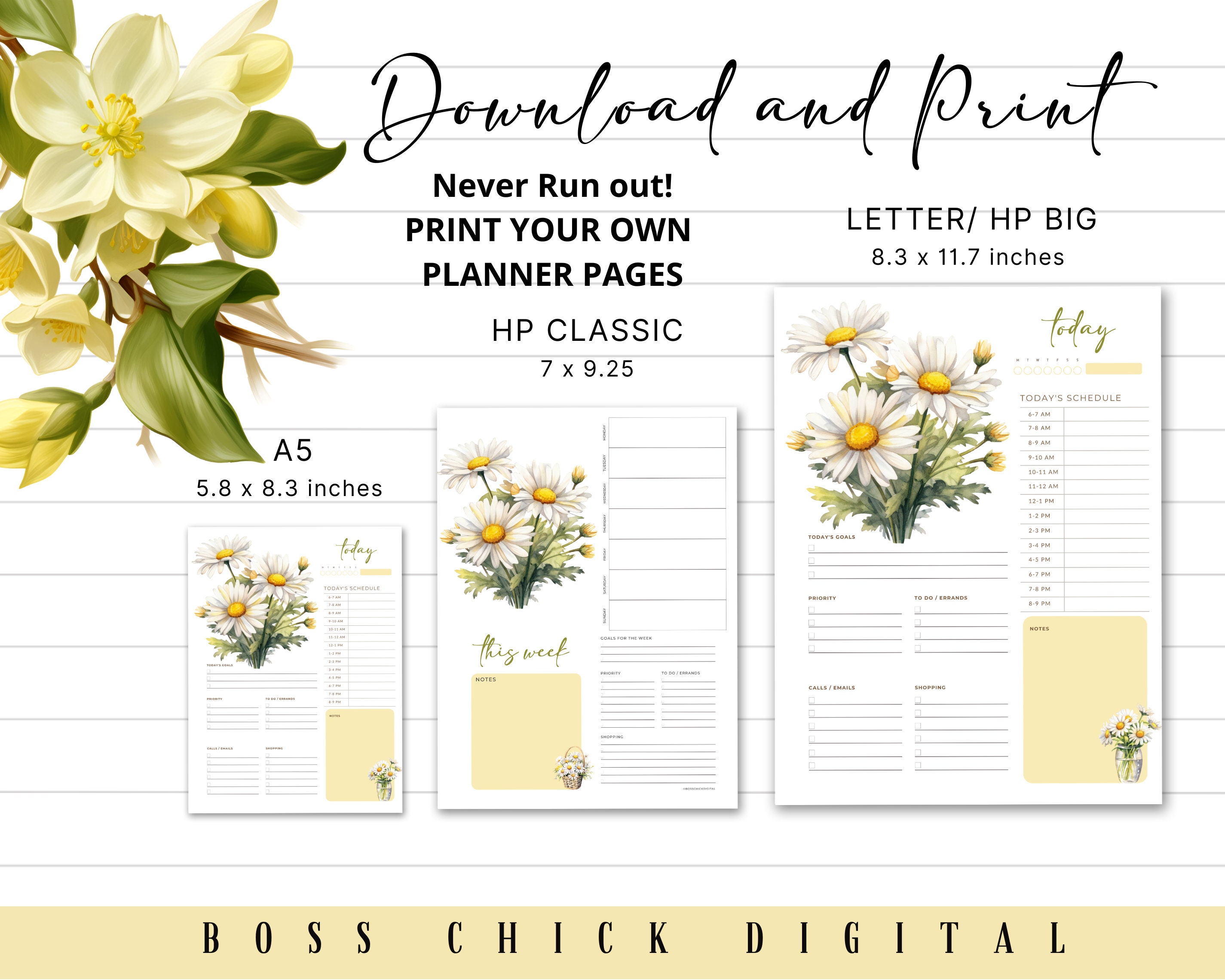 Printable Planner Inserts | Beautiful Planner Inserts | Daily and ...