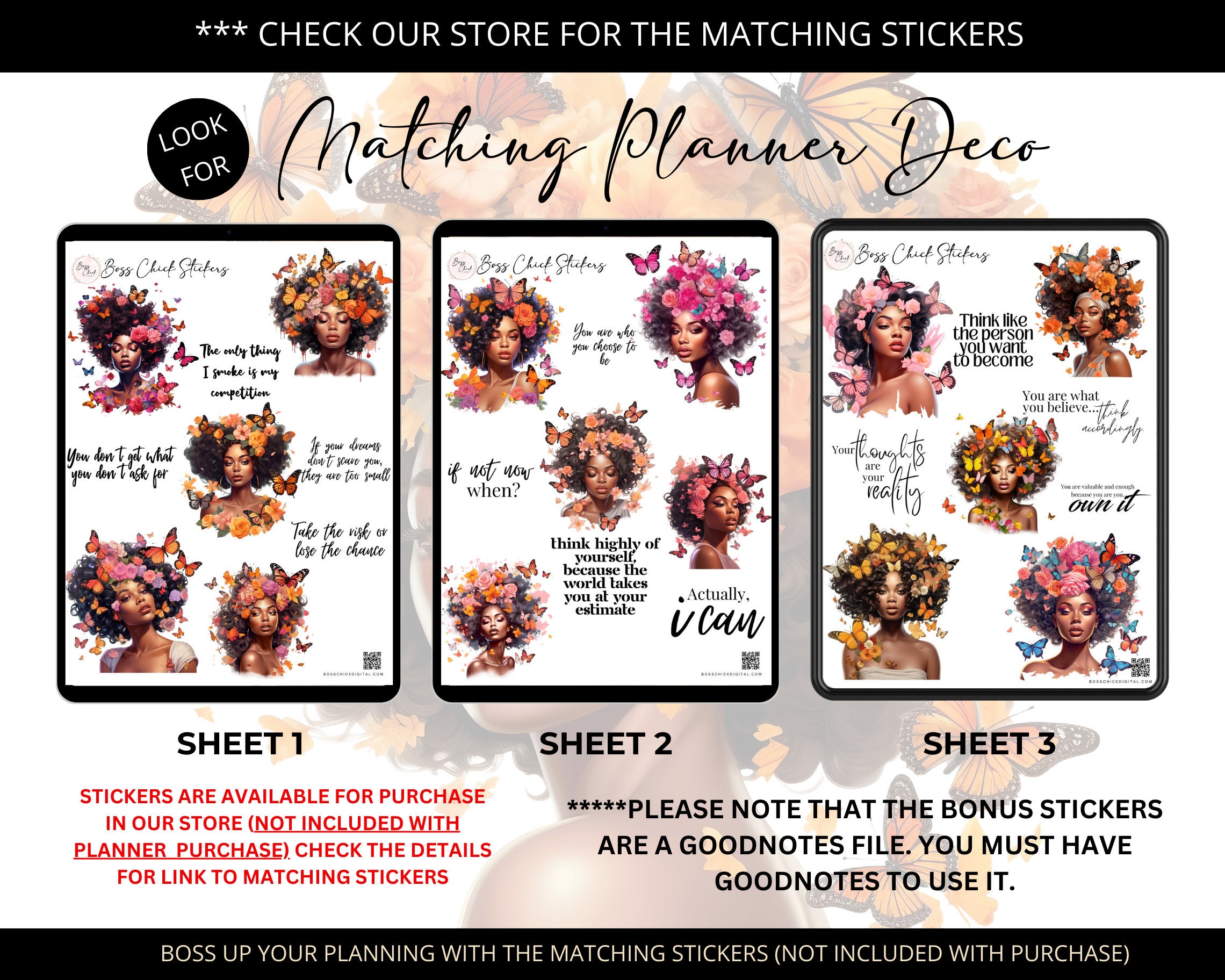 Digital Planner, Goodnotes Planner, African American Girl Boss Lady ...