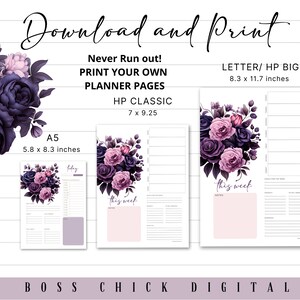 Printable Planner Inserts | Beautiful Planner Inserts | Daily and ...