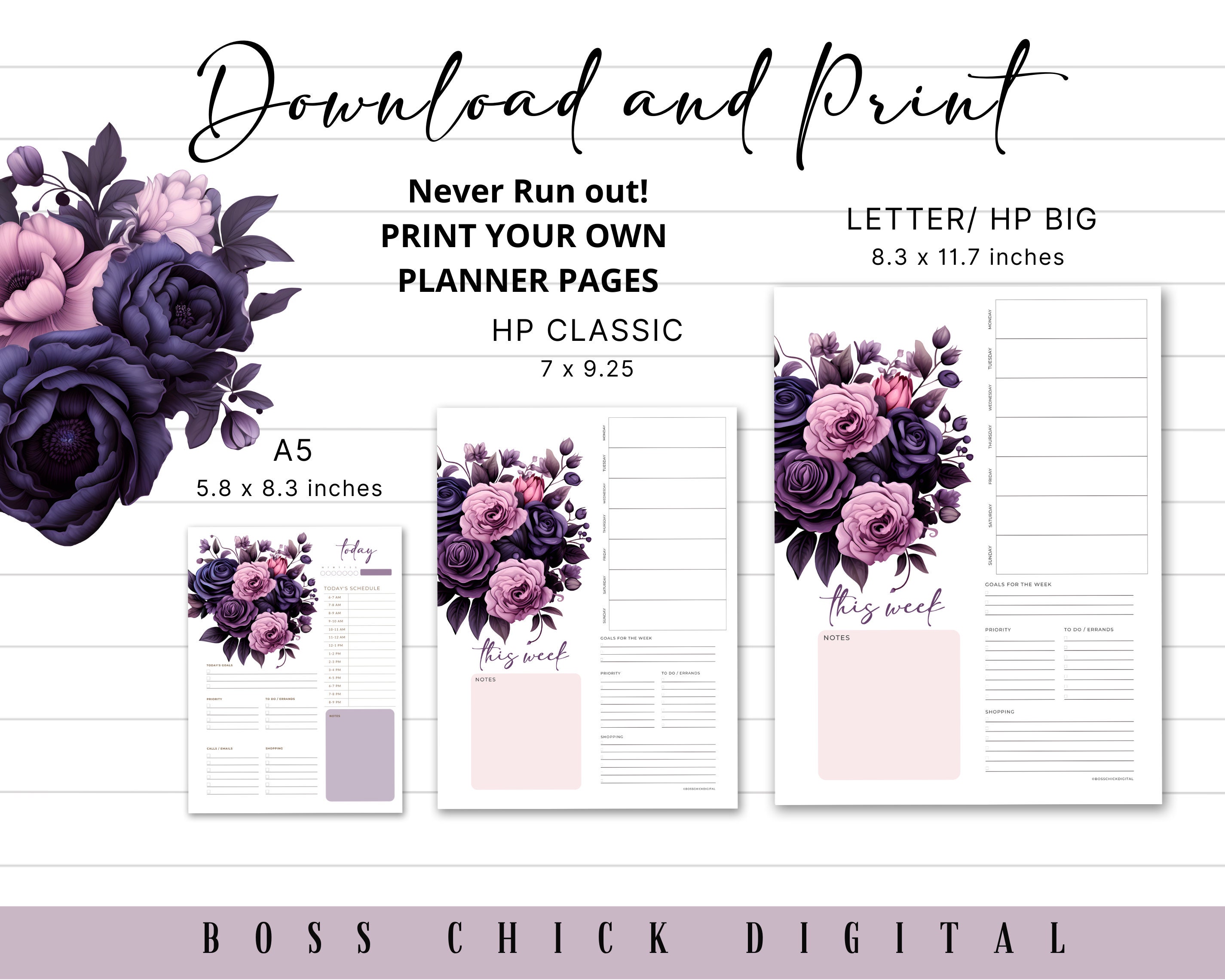 Printable Planner Inserts | Beautiful Planner Inserts | Daily and ...