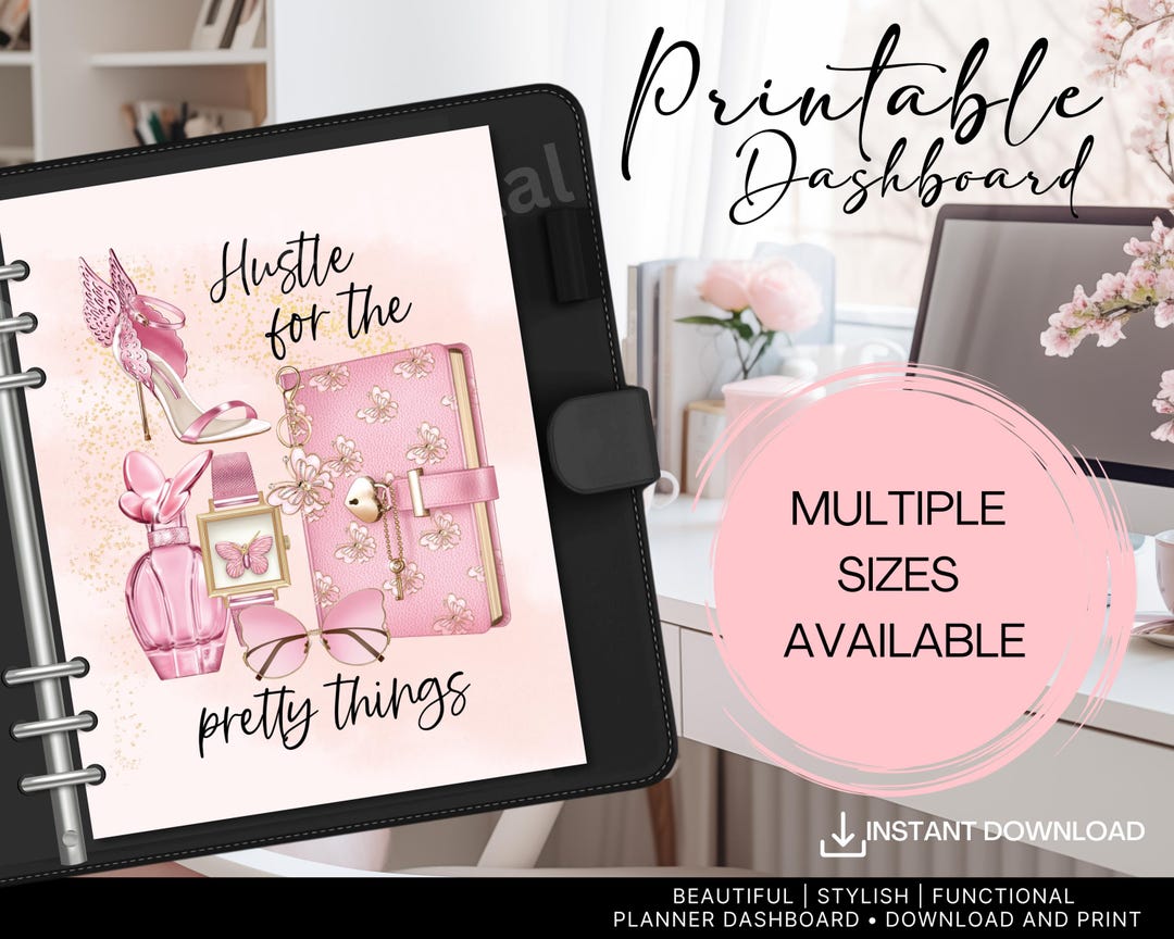 Hustle Pretty Printable Planner Dashboard, Lady Boss Printable ...