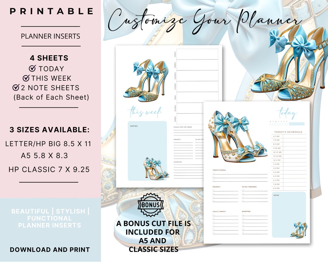 Printable Planner Inserts | Beautiful Planner Inserts | Daily and ...
