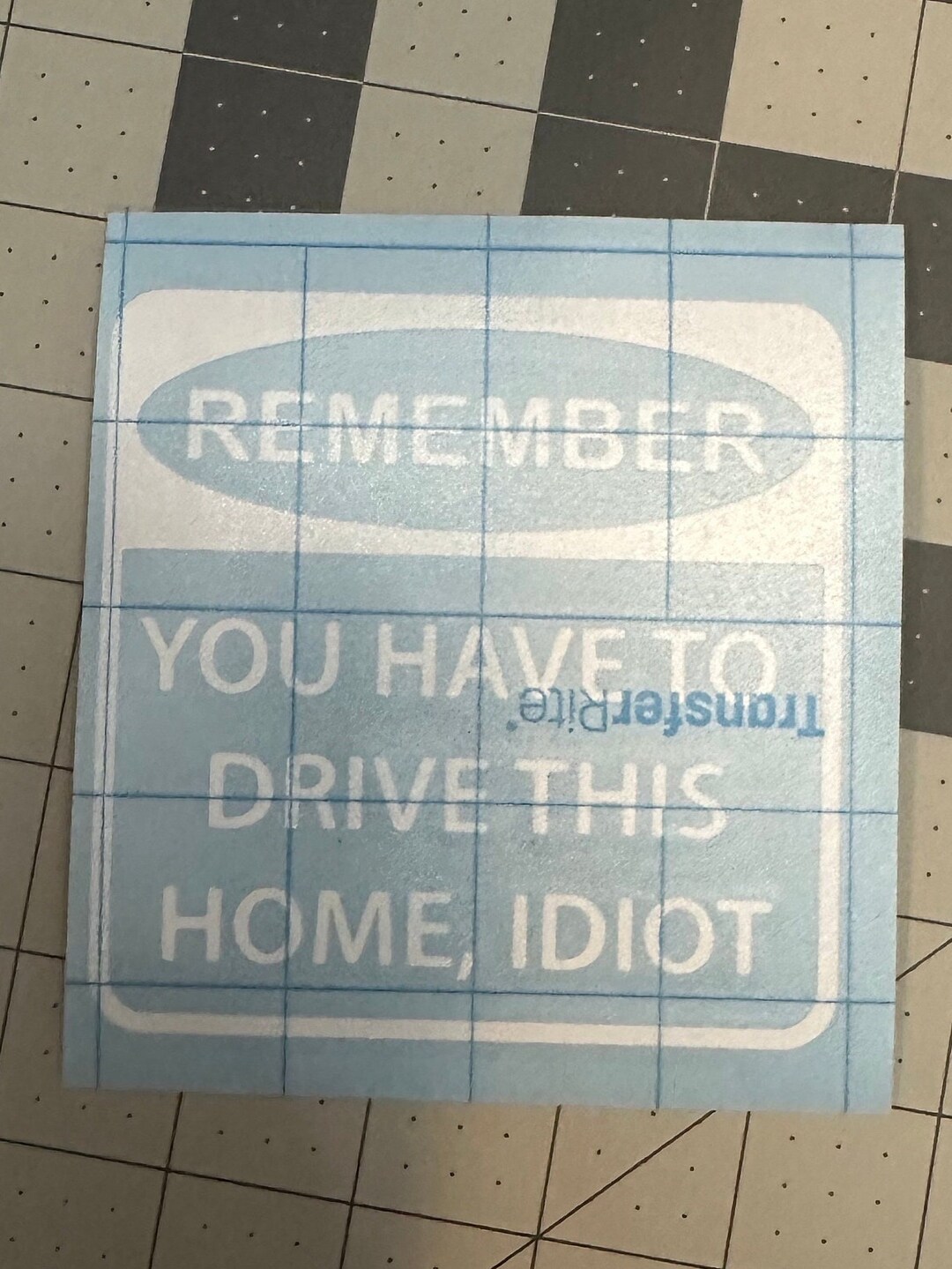 REMEMBER, You Have to Drive This Home Idiot. Vinyl Decal Sticker - Etsy