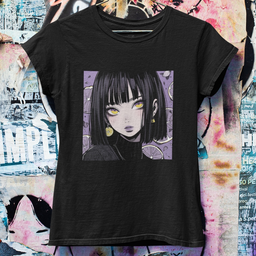 90s Goth Anime Girl Lemon T-shirt | Pastel Goth Clothing | Grunge ...