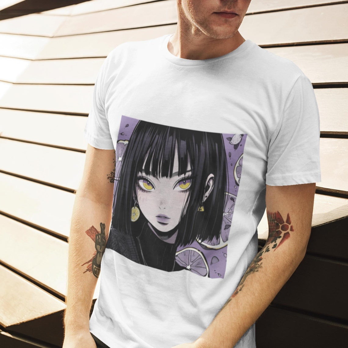 90s Goth Anime Girl Lemon T-shirt | Pastel Goth Clothing | Grunge ...