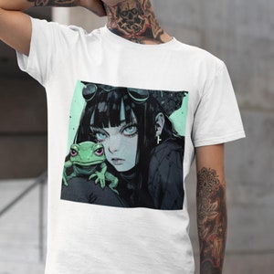 90s Anime Girl Frog Shirt | Pastel Goth Clothing | Grunge Aesthetic ...