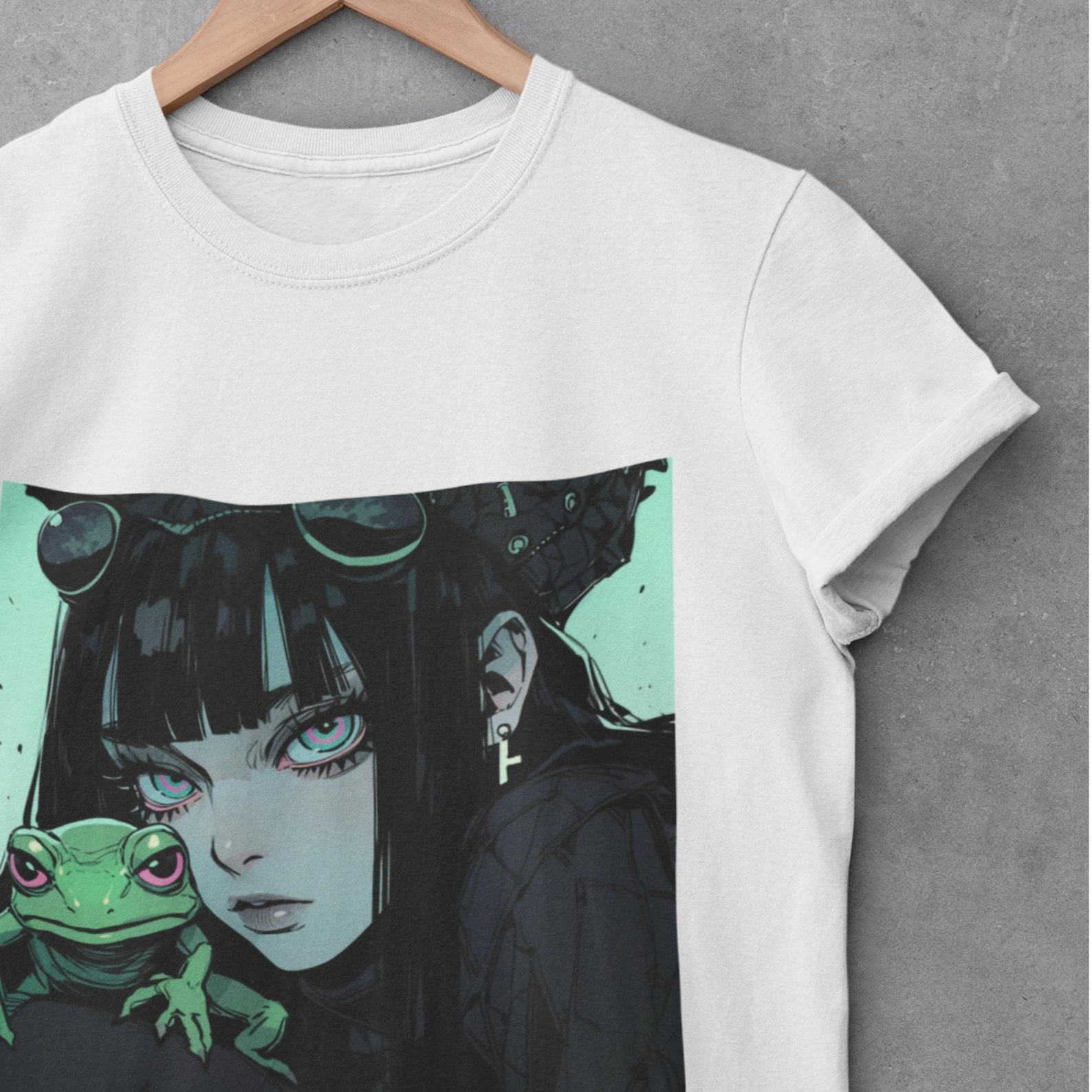 90s Anime Girl Frog Shirt | Pastel Goth Clothing | Grunge Aesthetic ...