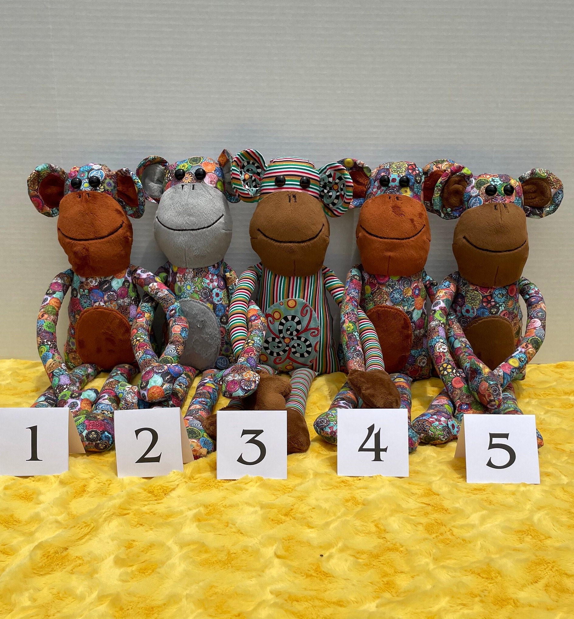 Monkeys, Stuffed Monkeys, Designer Fabric Monkeys, Floppy and Playful ...