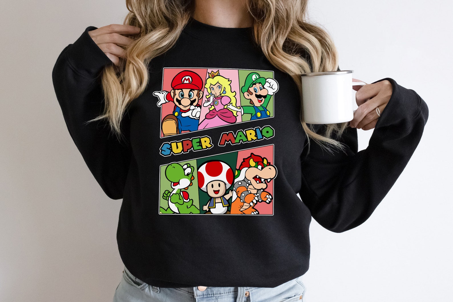 Super Mario Sweatshirt, Mario Game T-shirt, Retro Vibes Shirt, Video ...