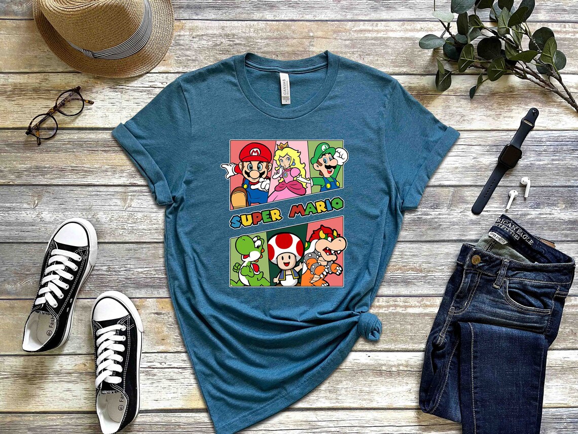 Super Mario Sweatshirt, Mario Game T-shirt, Retro Vibes Shirt, Video ...