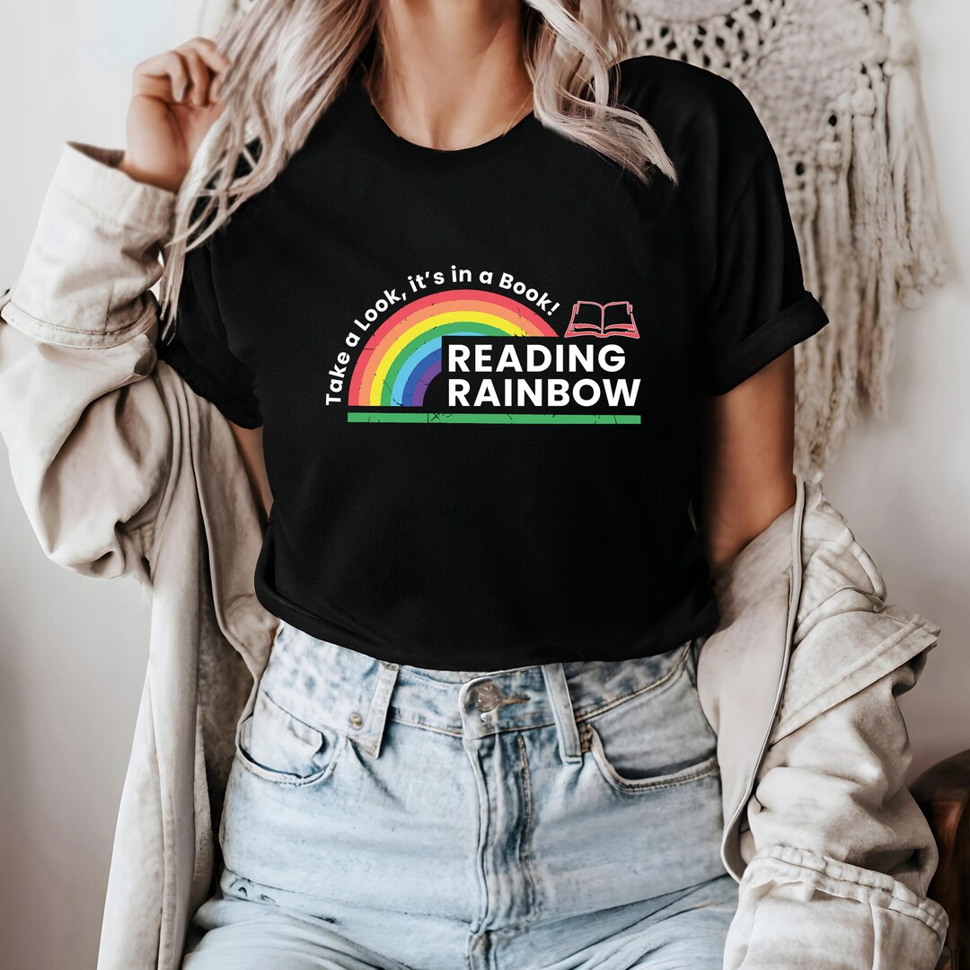 Reading Rainbow Retro Shirt, Take A Look Book Lover T-shirt, Retro ...