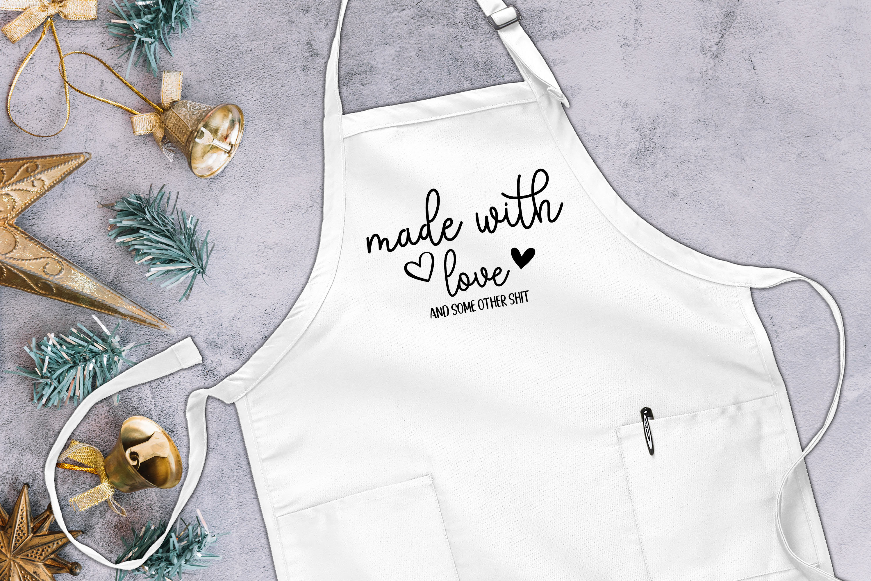 Made With Love Apron, Funny Kitchen Apron, Sarcastic Quotes, Kitchen ...