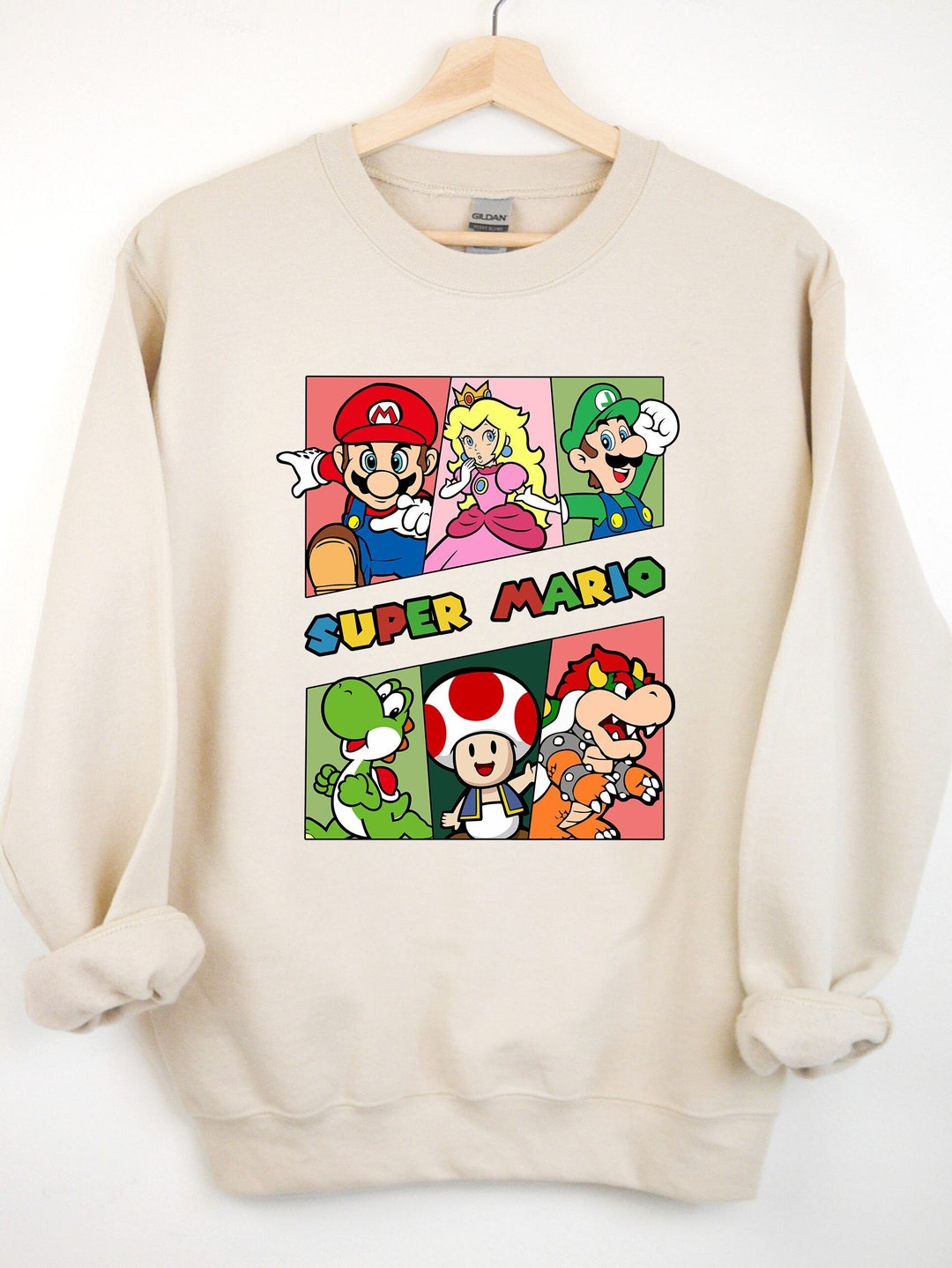 Super Mario Sweatshirt, Mario Game T-shirt, Retro Vibes Shirt, Video ...