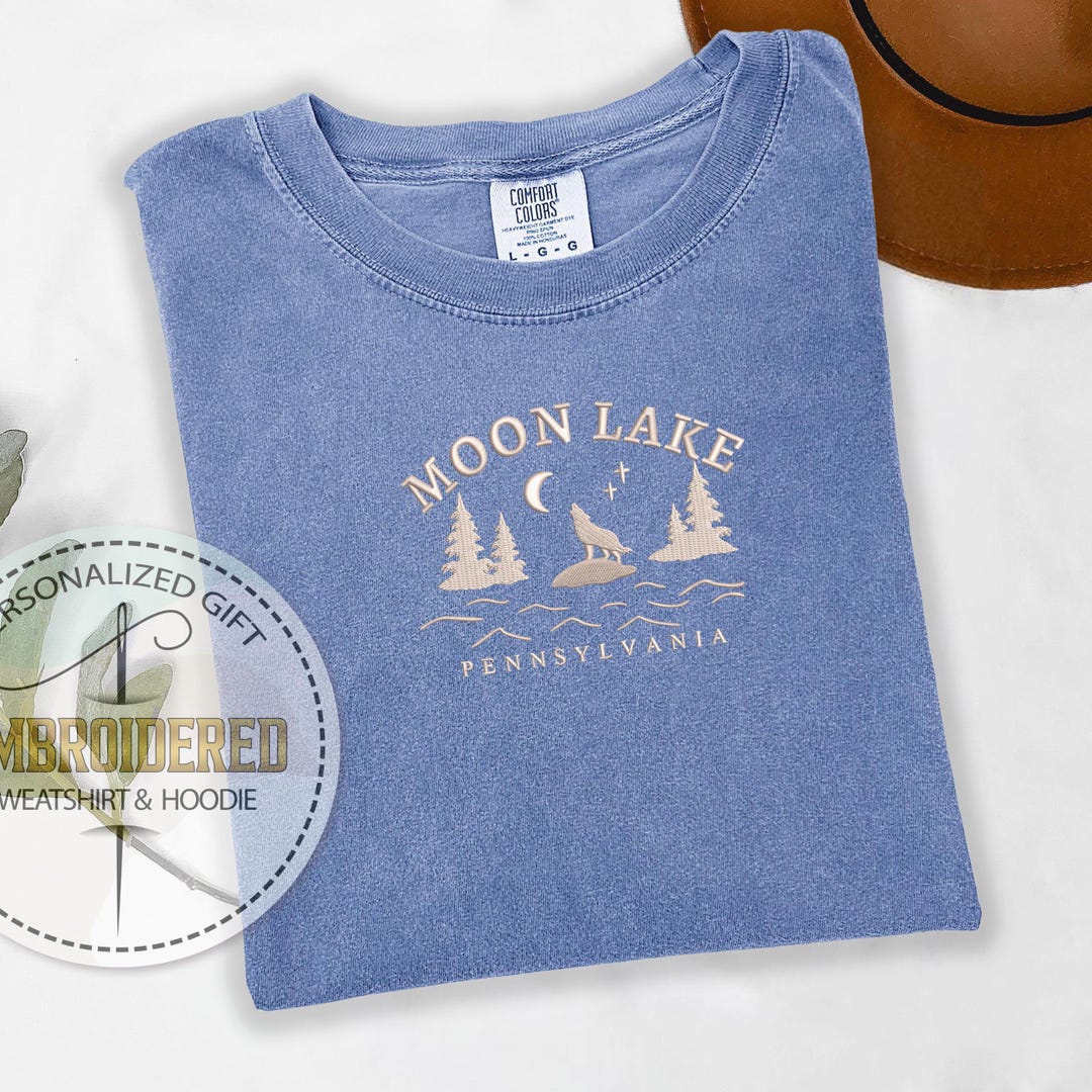 Moon Lake Pennsylvania Shirt Custom Embroidered Tee, Comfort Colors ...
