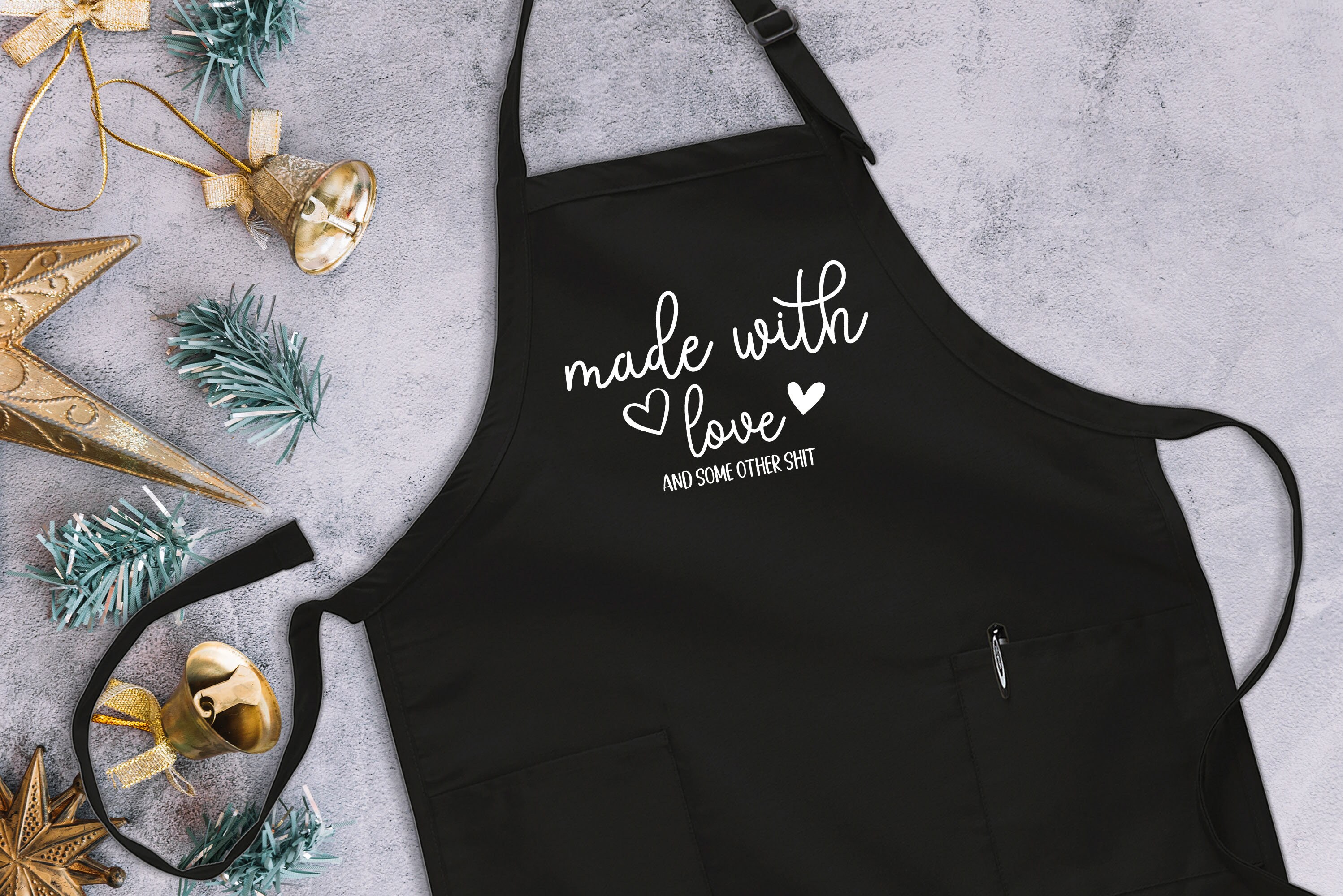 Made With Love Apron, Funny Kitchen Apron, Sarcastic Quotes, Kitchen ...