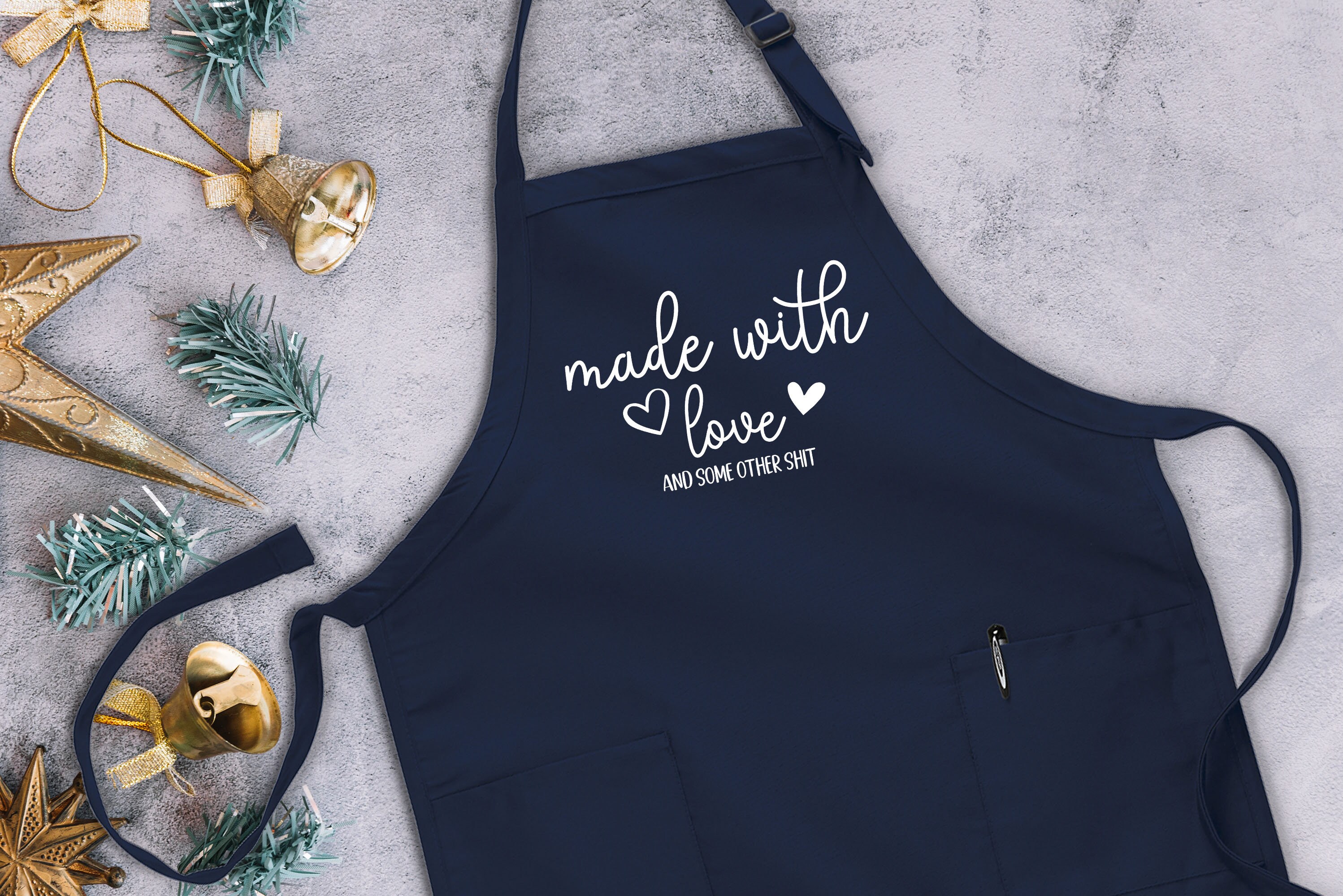 Made With Love Apron, Funny Kitchen Apron, Sarcastic Quotes, Kitchen ...
