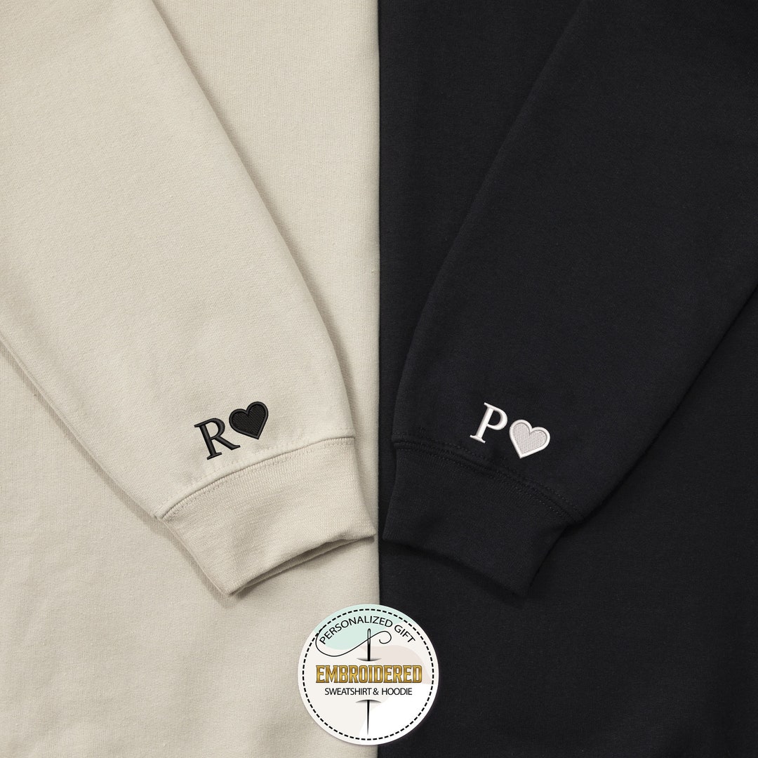 Personalized Embroidered Sweatshirts, Custom Embroidery, Couple Hoodies ...