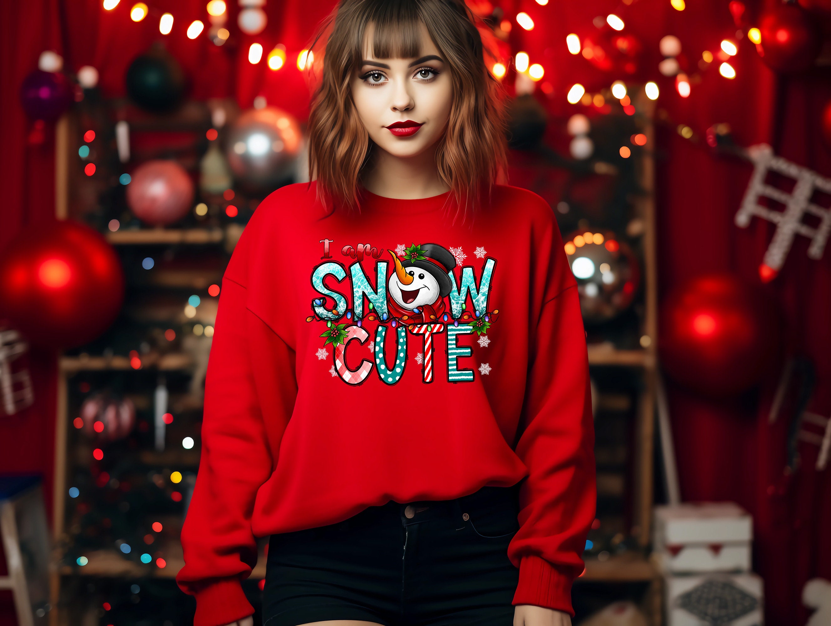 I Am Snow Cute Sweatshirt, Happy Snowman Sweatshirt, Kids Christmas ...