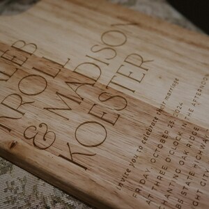 Custom Wedding Invite Charcuterie Board, Wedding Gift, Unique Serving ...