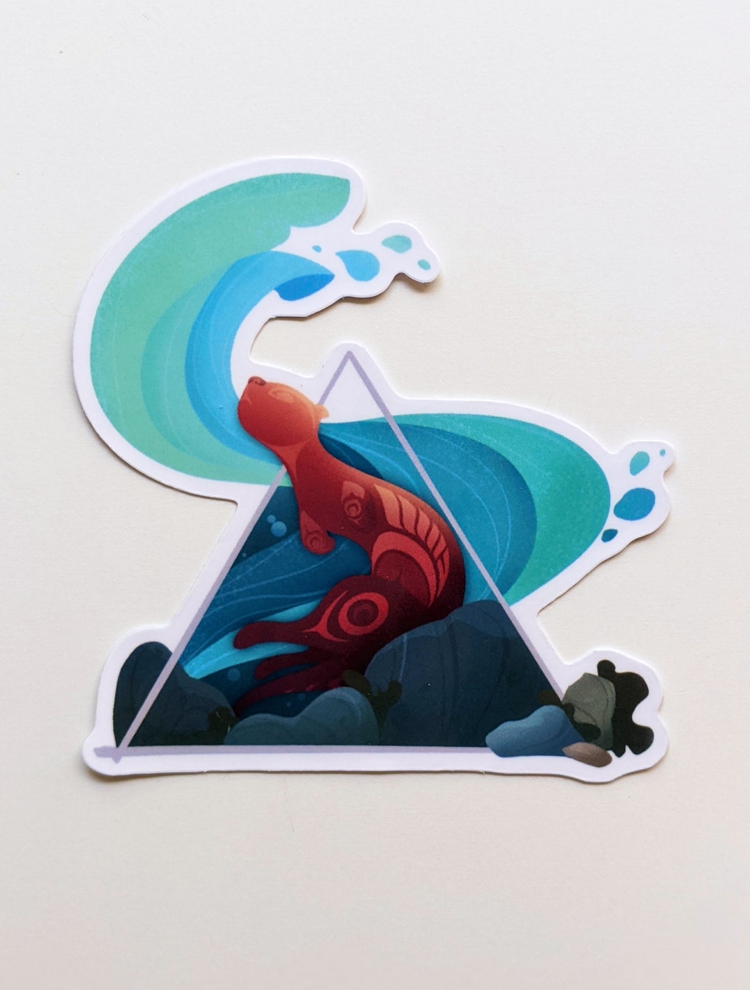 Pacific Northwest Coast Salish Spirit of the Otter Laminated Sticker - Etsy