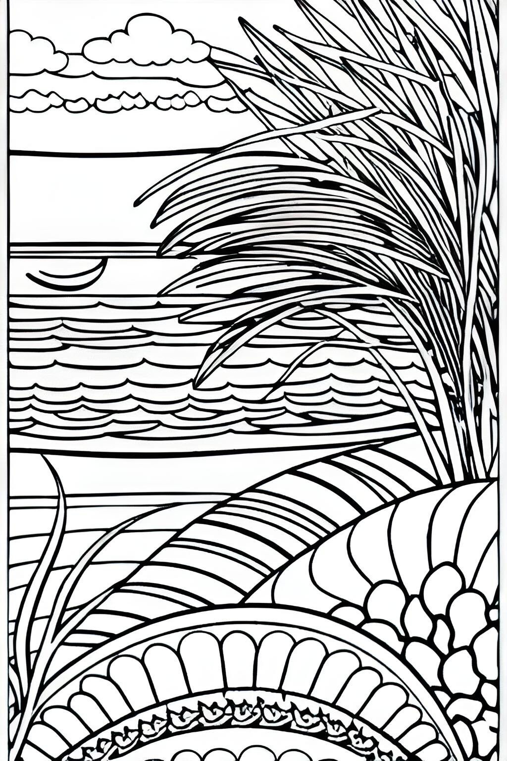 55-page Beachy Vibe Coloring Book (digital; PDF) - Etsy