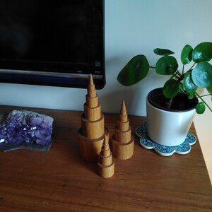 Wooden Pyramid Sculptures - Etsy