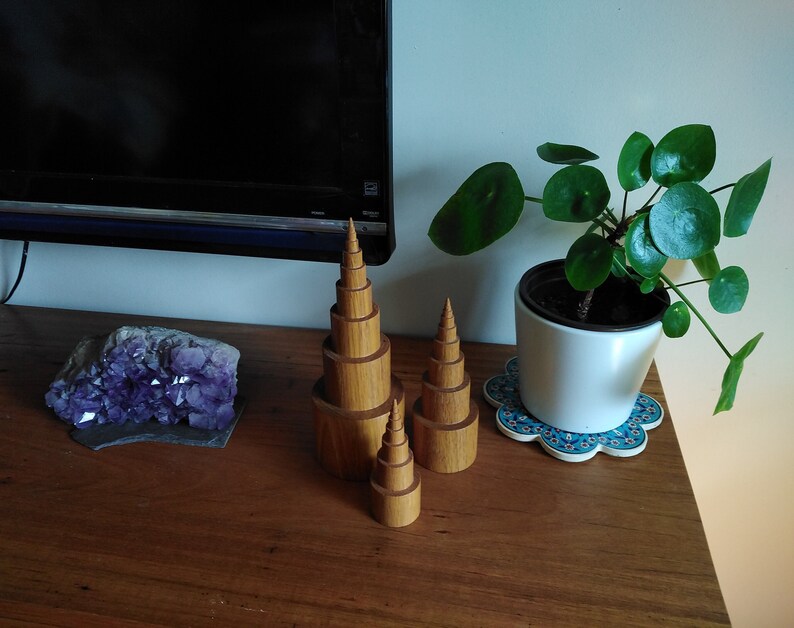Wooden Pyramid Sculptures - Etsy