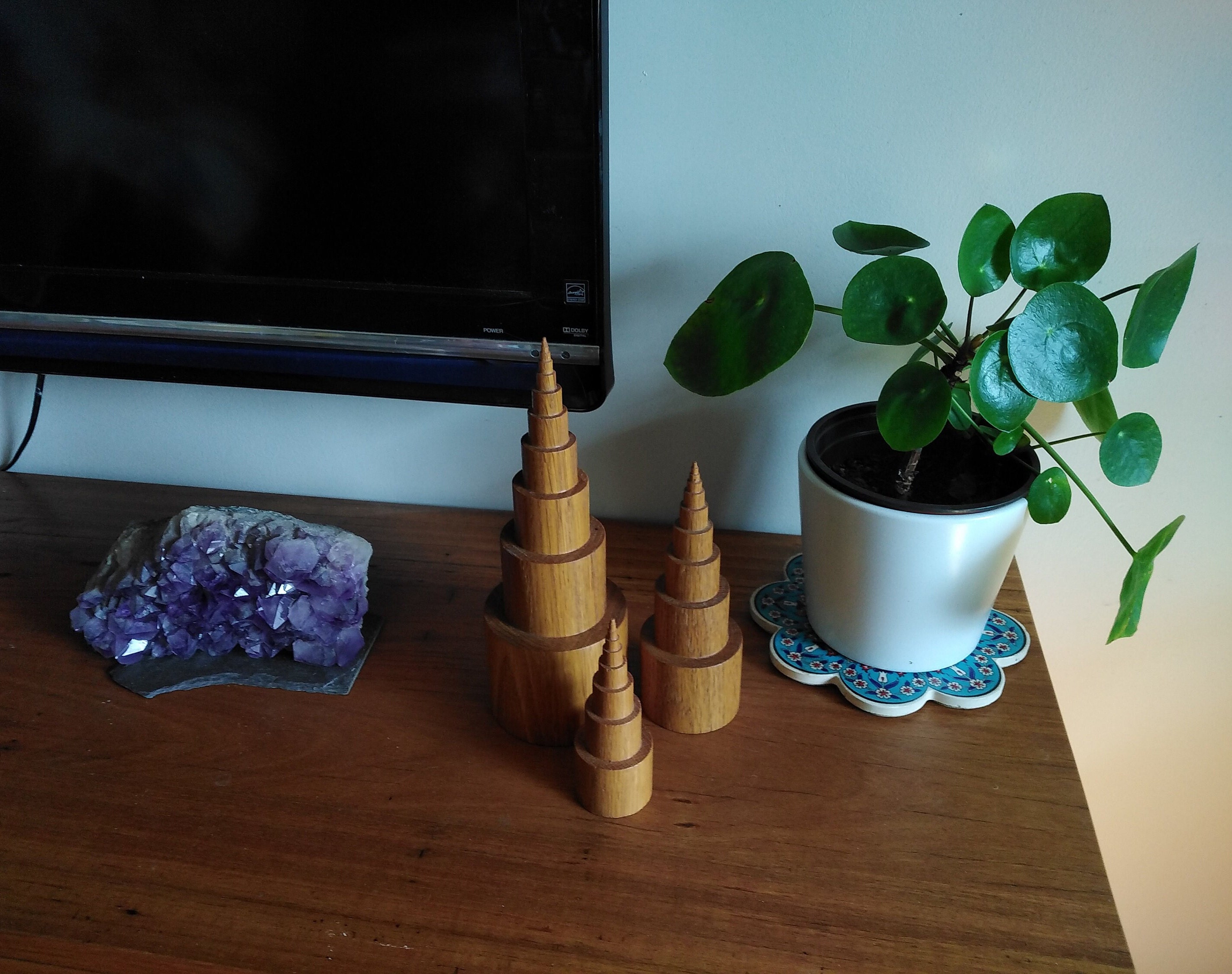 Wooden Pyramid Sculptures - Etsy