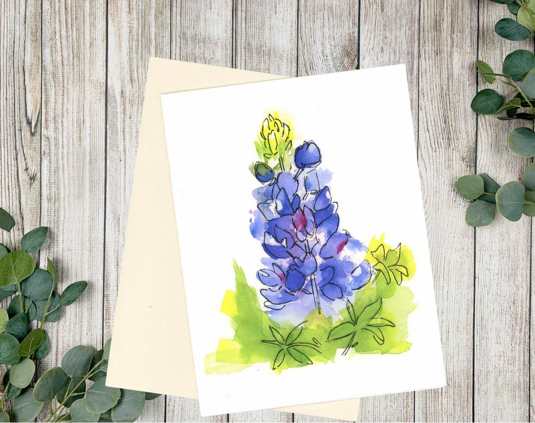 Note Card, Stationary, Thank You Card, Bluebonnets, Gift Box ...