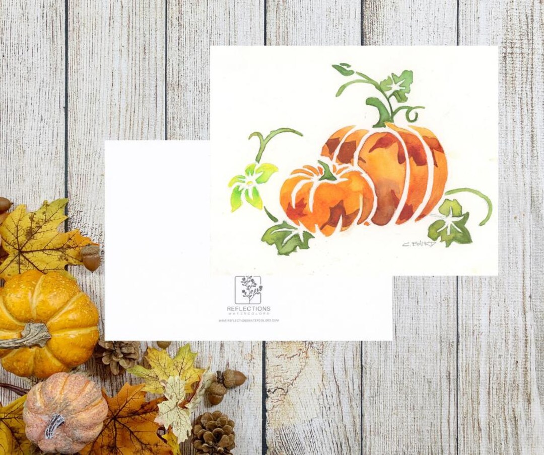 Watercolor Pumpkin Notecard Set: Fall Stationery Gift Box - Etsy