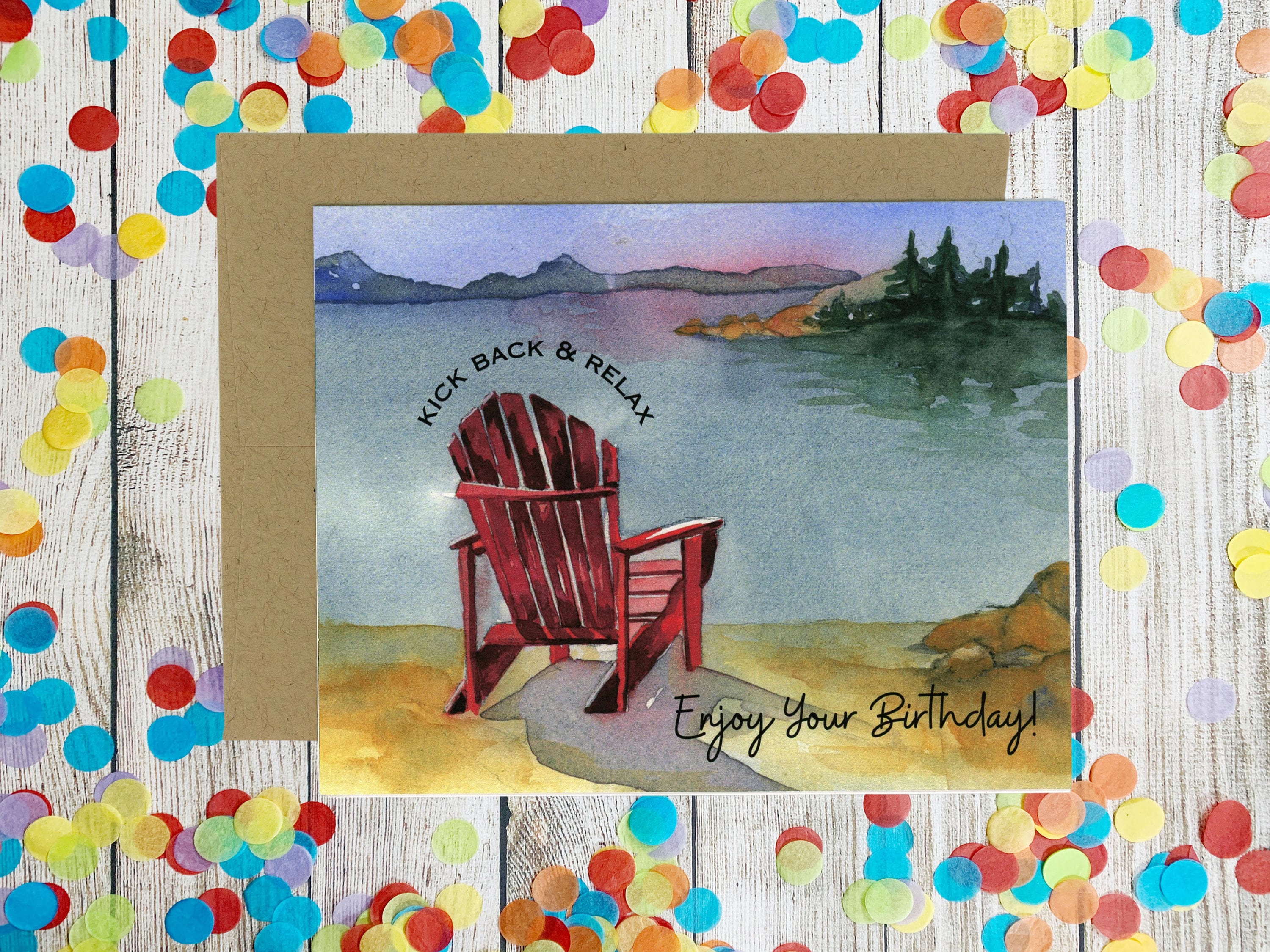Relaxing Lake Scene Birthday Card - Etsy