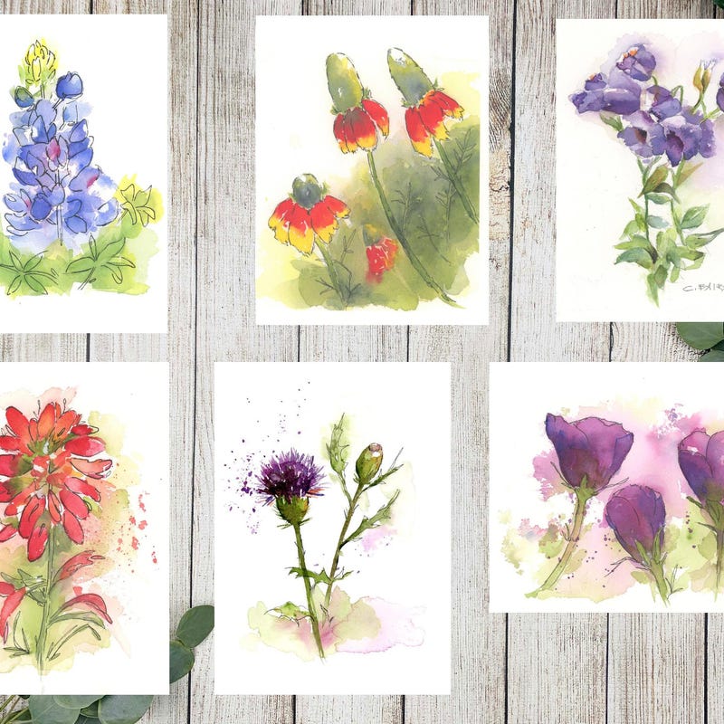 Texas Watercolor - Etsy