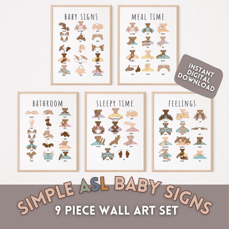 ASL Baby Sign Prints: Education Poster Set (digital Download) - Etsy