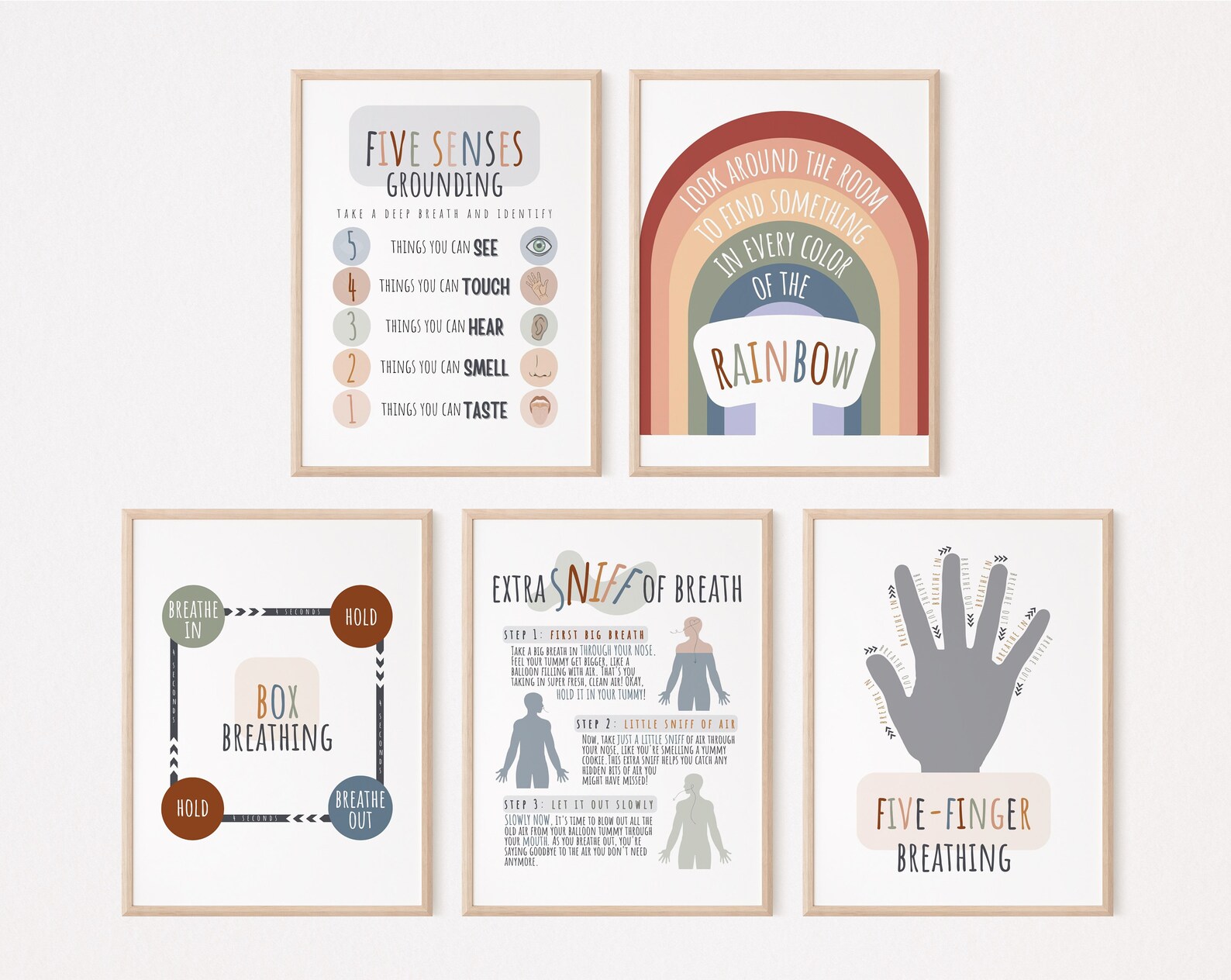 Breathing and Grounding Prints INSTANT DIGITAL DOWNLOAD Self-regulation ...