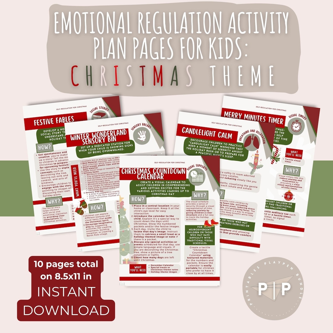 Christmas Calming Corner Activity Sheets: Holiday Social-emotional ...