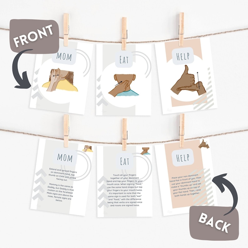 ASL Baby Flash Cards: Sign Language Learning (printable) - Etsy