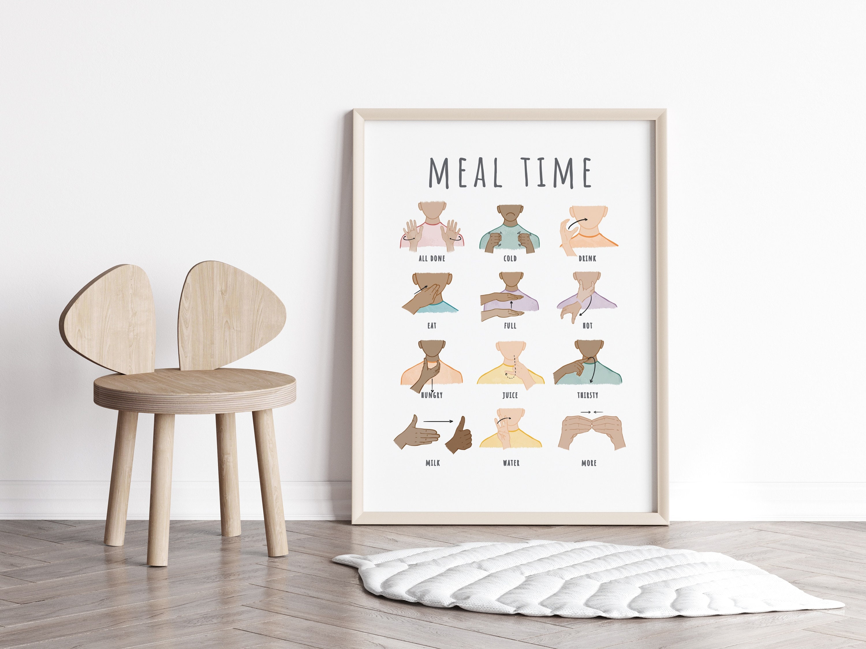 Meal Time Set of 2 Baby Sign Language Print Starting ASL Signs ...