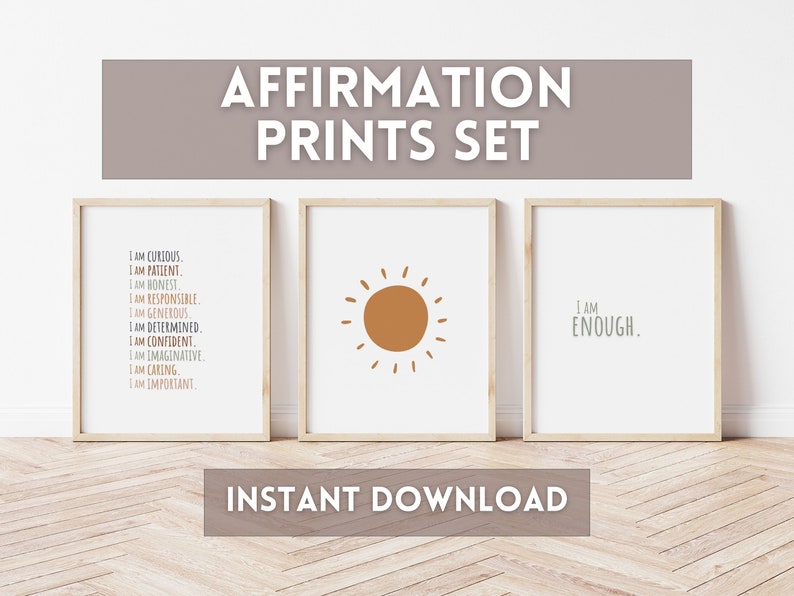 Simple Affirmations Poster for Kids I AM Confident Important Nursery ...
