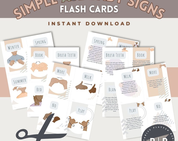 ASL Baby Flash Cards: Sign Language Learning (printable) - Etsy