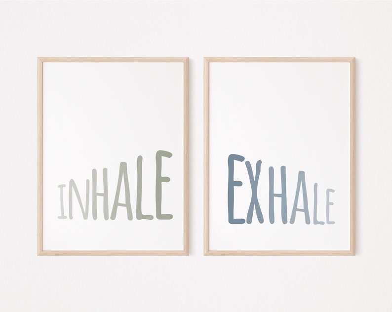 Inhale Exhale Breathing Exercise Visual Poster Self-regulation Stress ...
