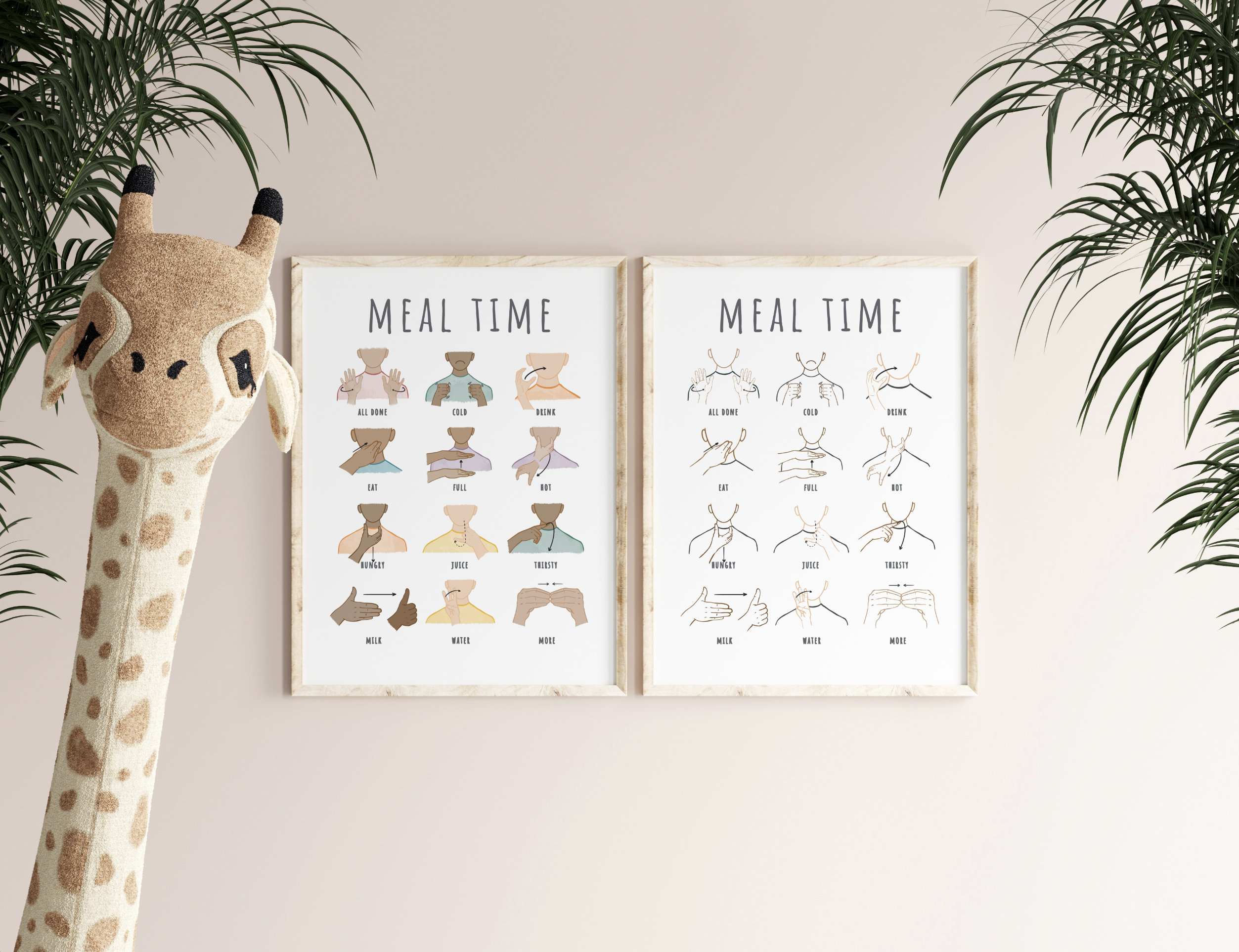 Meal Time Set of 2 Baby Sign Language Print Starting ASL Signs ...