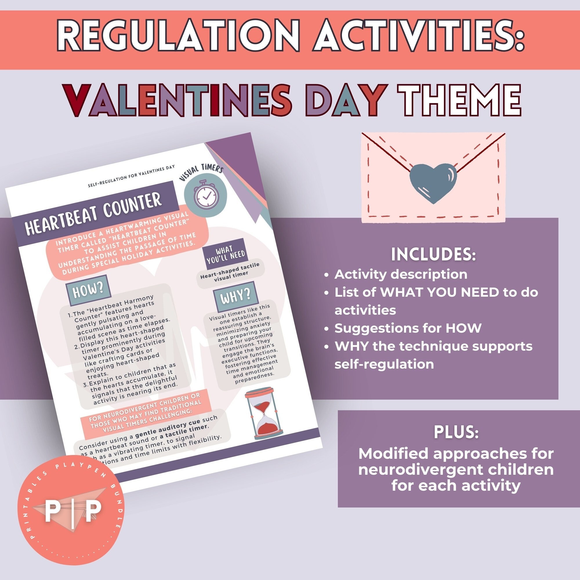 Valentines Day Activity Printable for Kids Regulation Toolkit Bundle ...