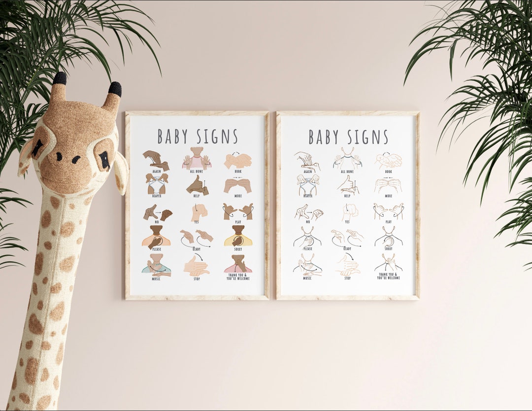 Baby Sign Language Print Set: ASL Starting Signs Poster (digital ...