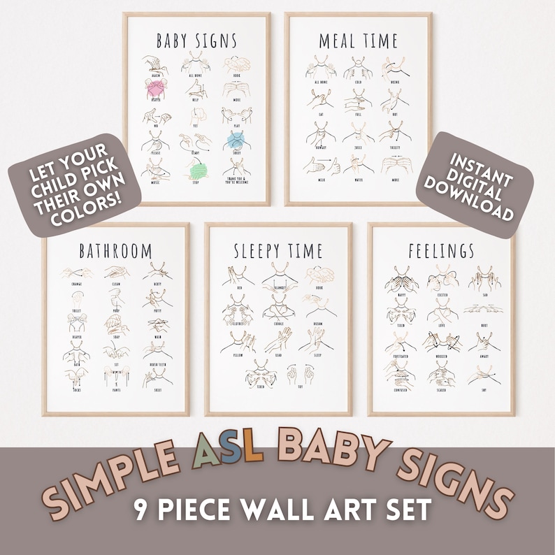 ASL Baby Signs Printable: Education Posters, Classroom Decor (digital ...
