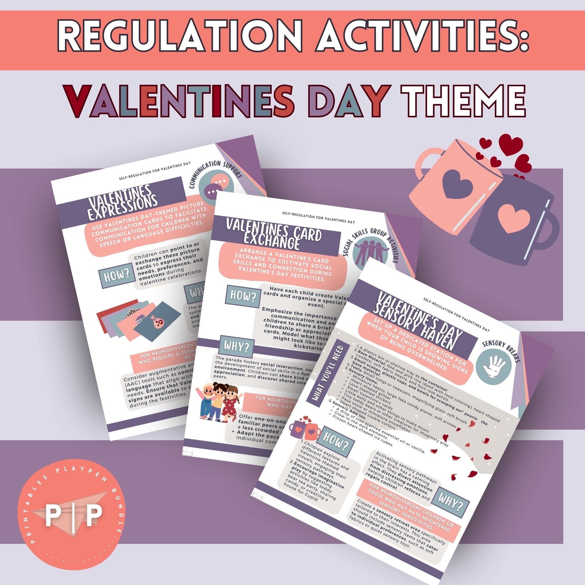 Valentines Day Activity Printable for Kids Regulation Toolkit Bundle ...